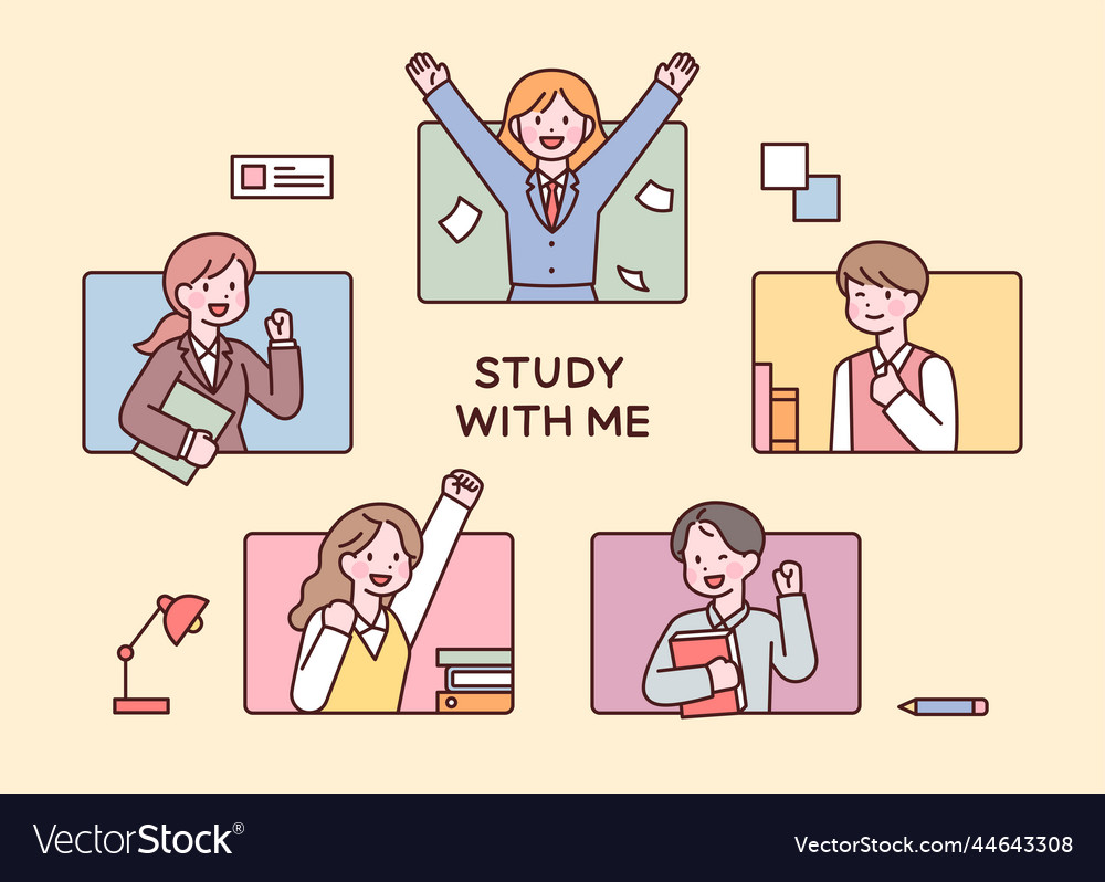 Cheering students Royalty Free Vector Image - VectorStock