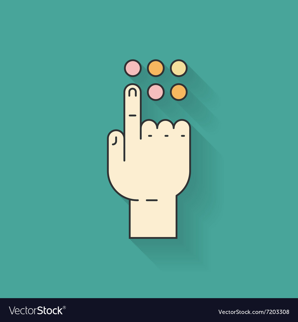 Hand and button Royalty Free Vector Image - VectorStock