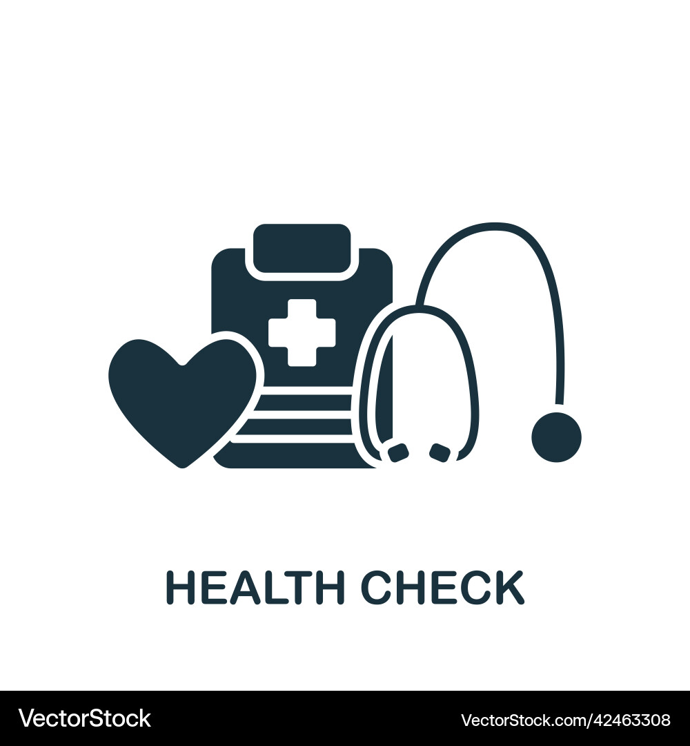 Health check icon monochrome simple check Vector Image