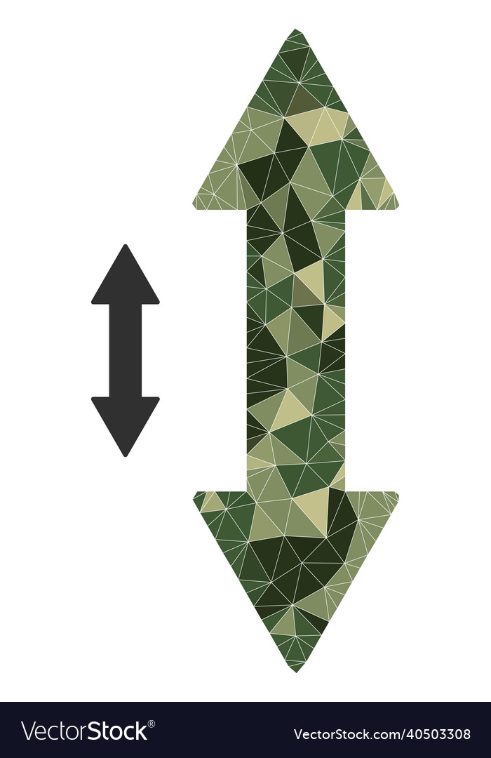 Lowpoly mosaic vertical exchange arrow icon Vector Image Lowpoly mosaic vertical exchange arrow icon Vector Image