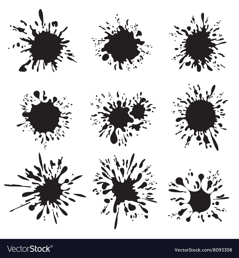 Paint splashes set Royalty Free Vector Image - VectorStock