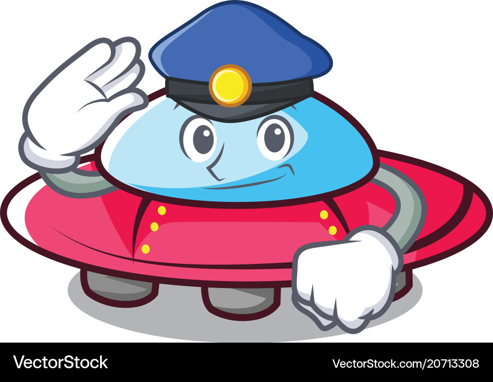 Police ufo character cartoon style Royalty Free Vector Image