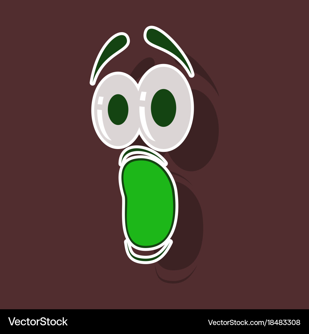 Realistic paper sticker on theme cartoon face Vector Image