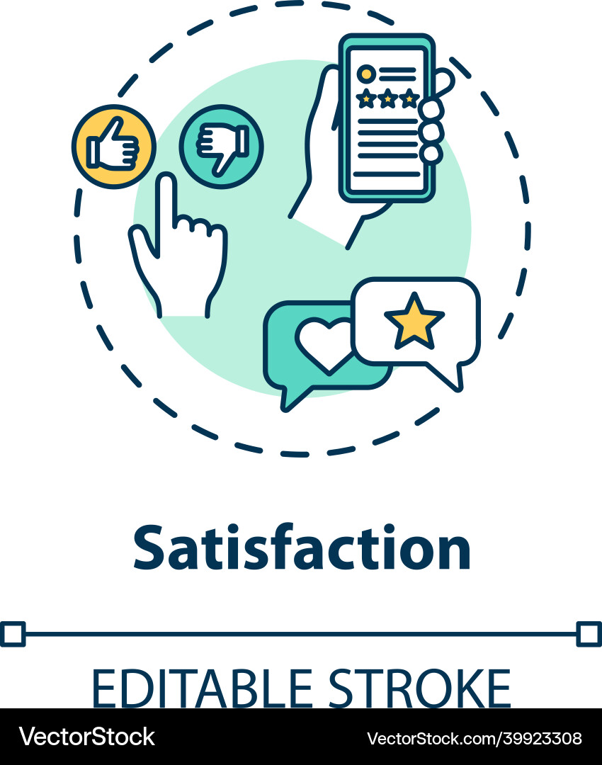 Satisfaction concept icon social approval rates Vector Image