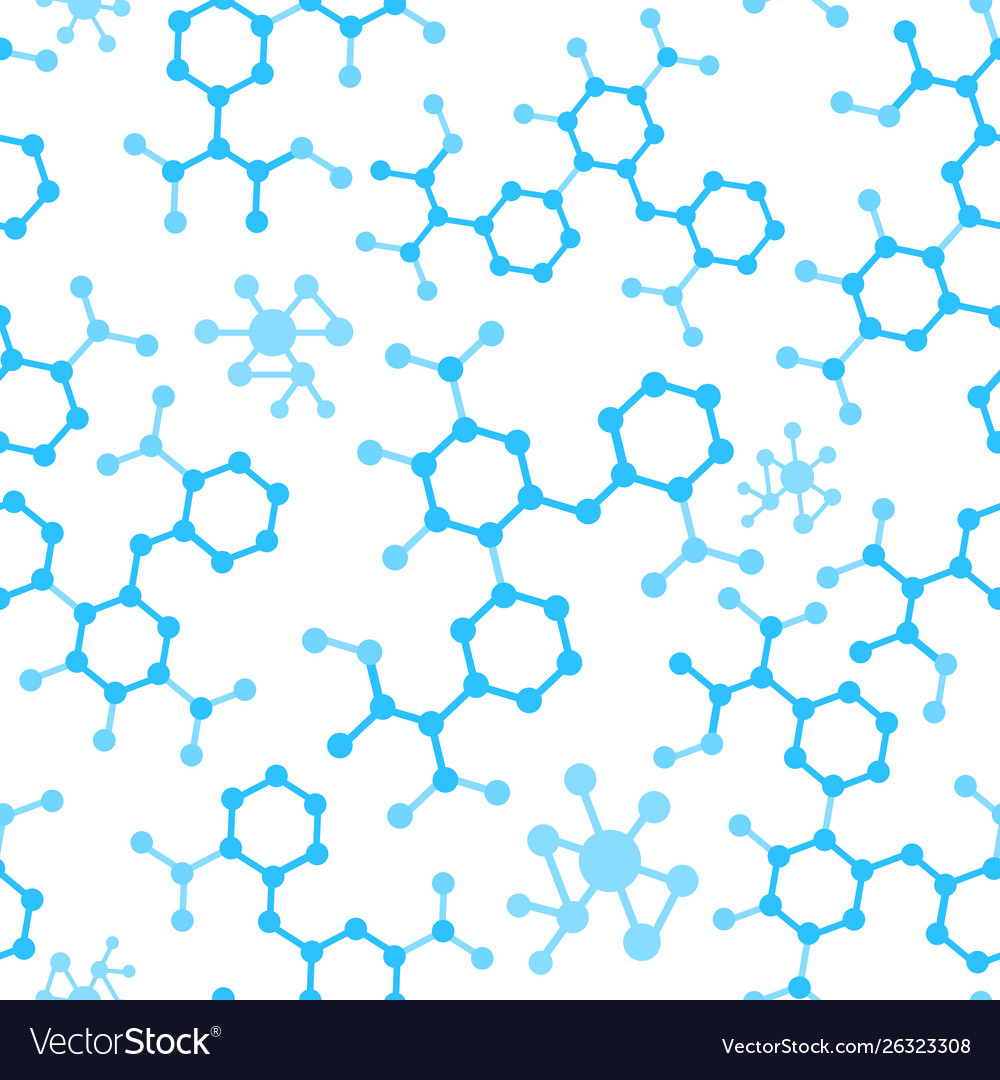 Seamless pattern with flat chem compound formulas Vector Image
