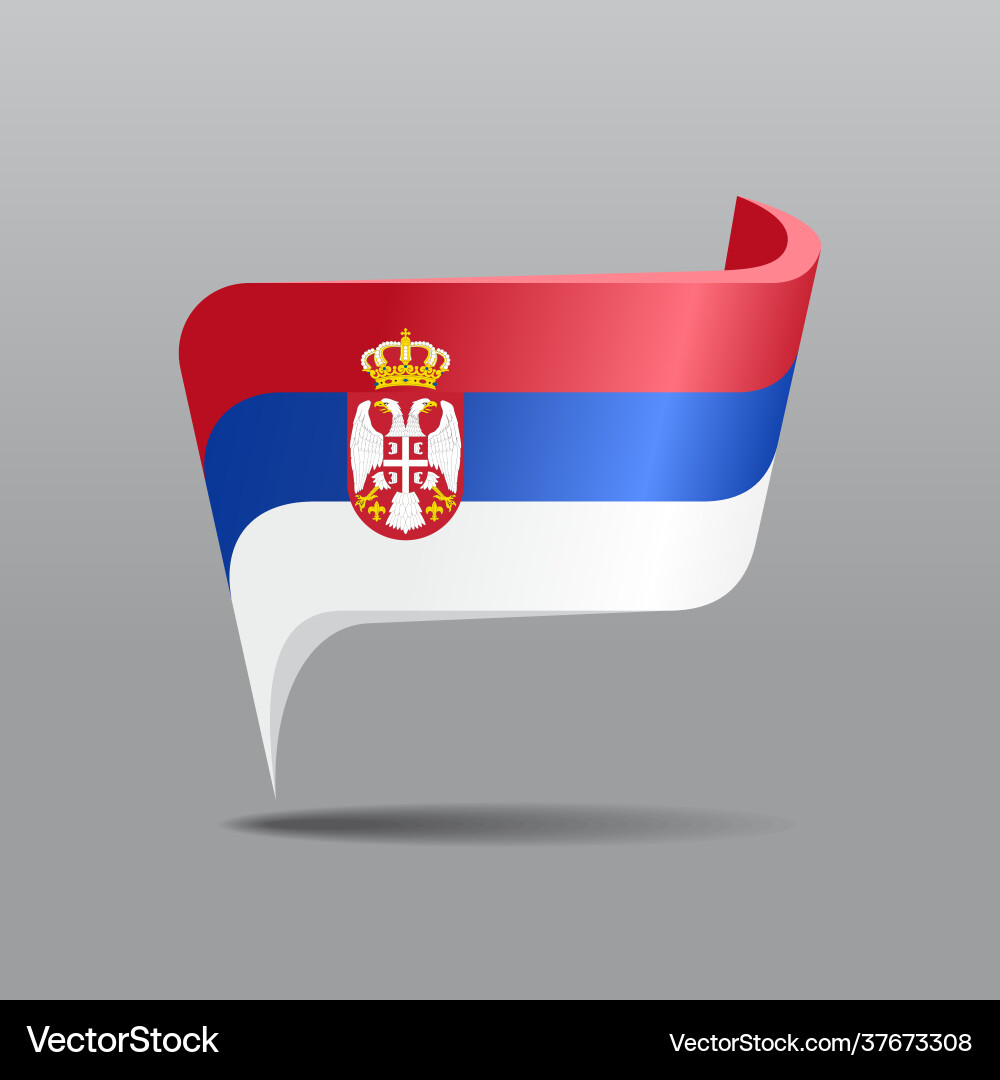 Serbian flag map pointer layout Royalty Free Vector Image