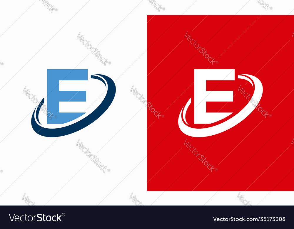 Simple shield letter e logo designs initial Vector Image