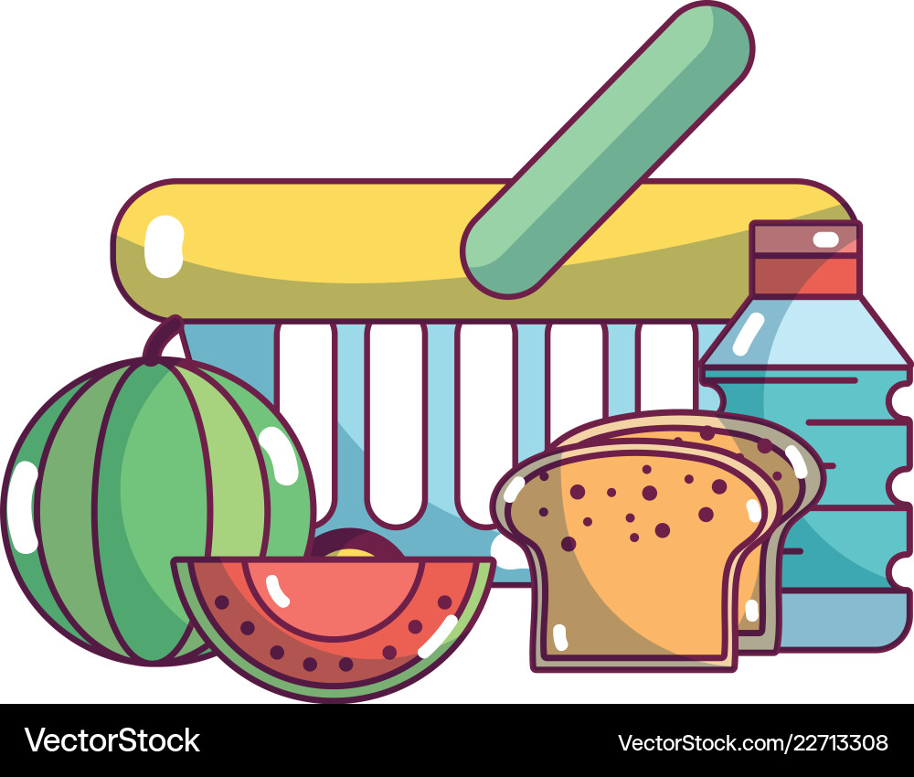 Supermarket products cartoon Royalty Free Vector Image