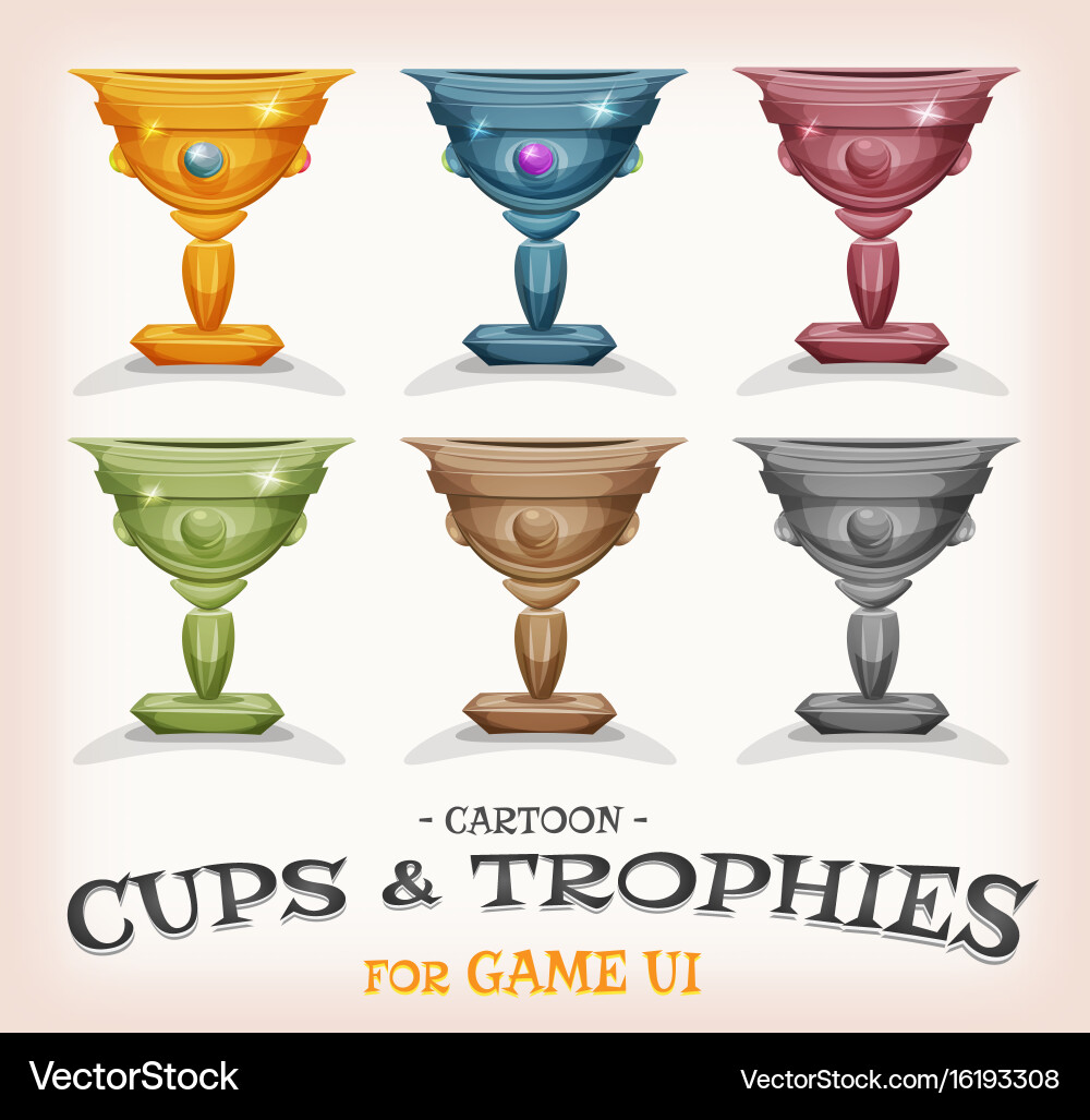 Winners cups and trophies for game ui Royalty Free Vector
