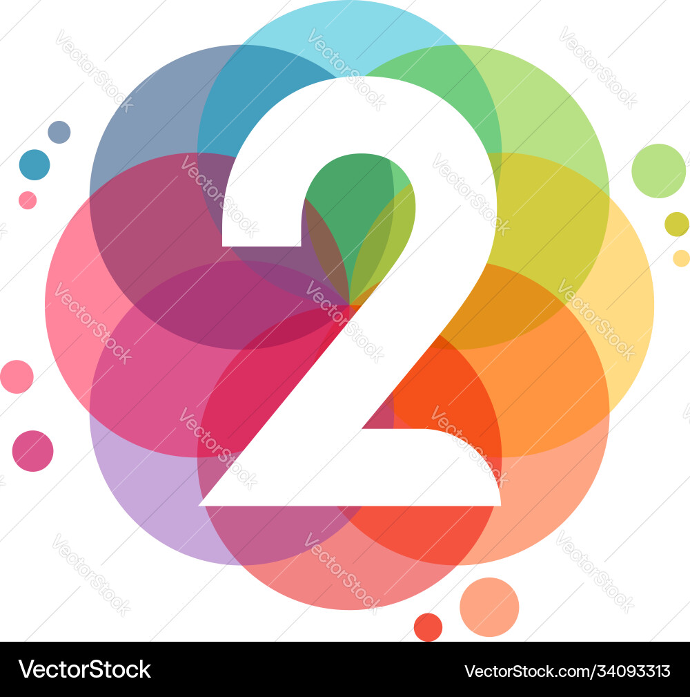 Abstract 2 logo designs concept colorful number Vector Image