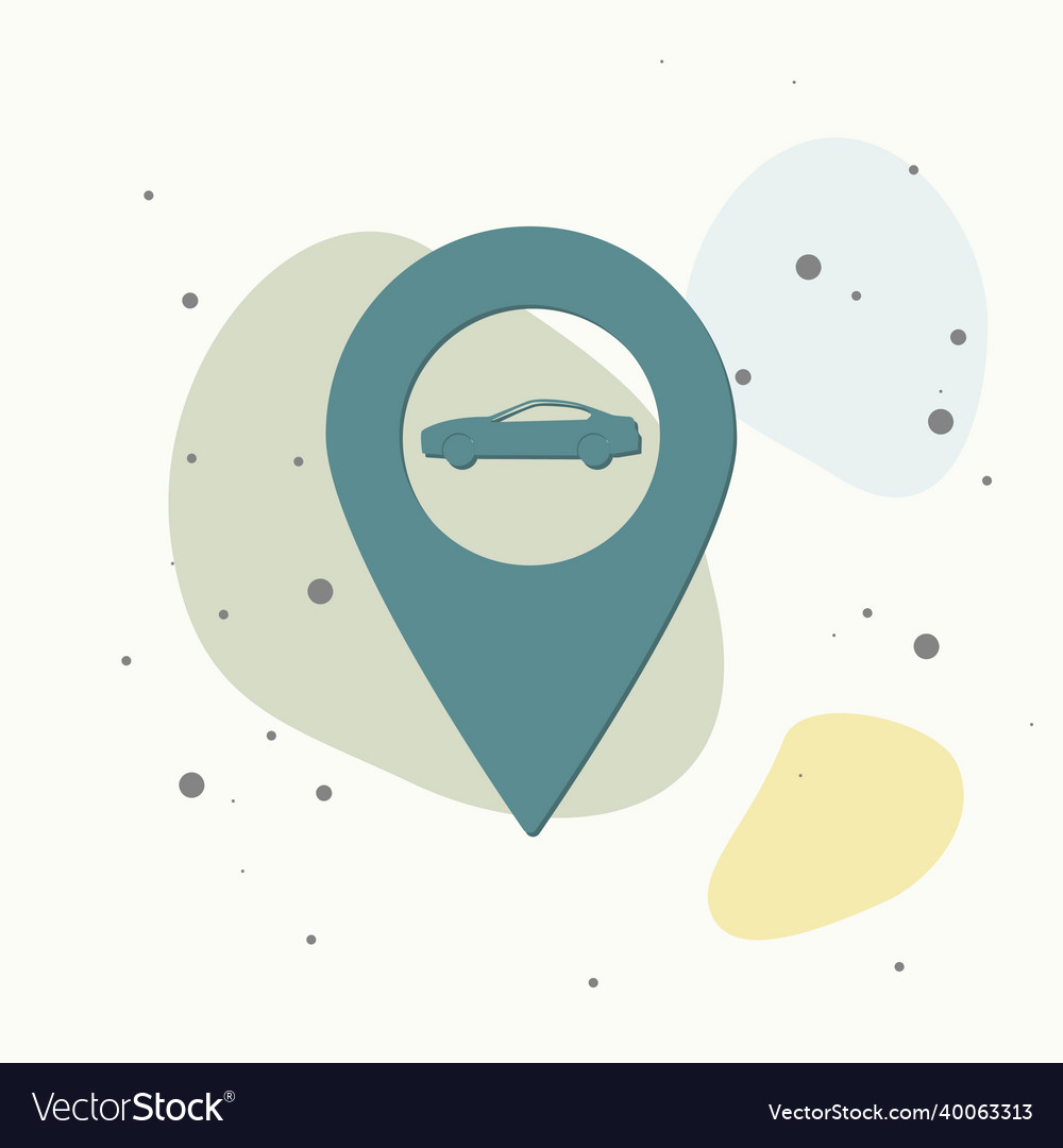 Car pointer icon positioning on multicolored Vector Image
