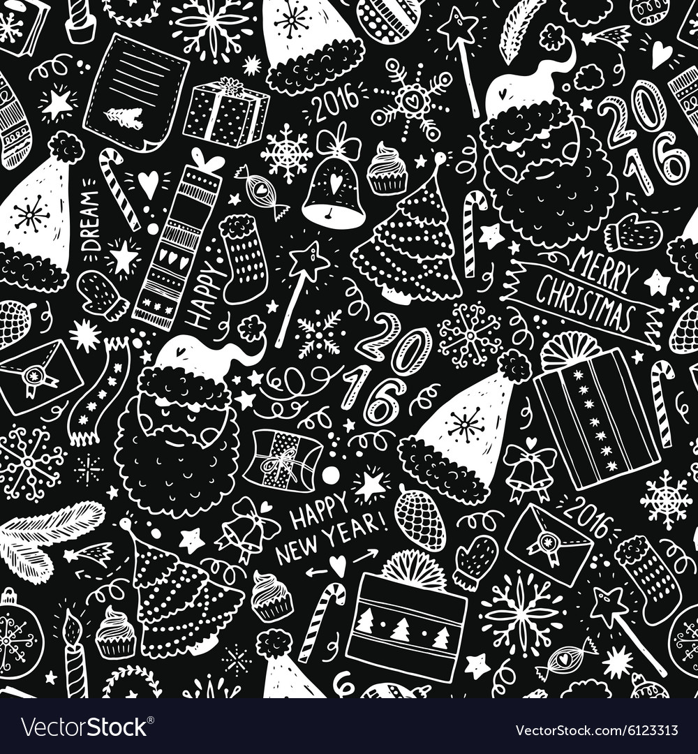 Christmas doodle background Royalty Free Vector Image