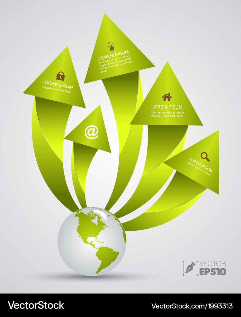 Earth with arrow group Royalty Free Vector Image