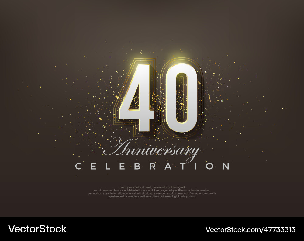 Elegant 40th anniversary number premium Royalty Free Vector
