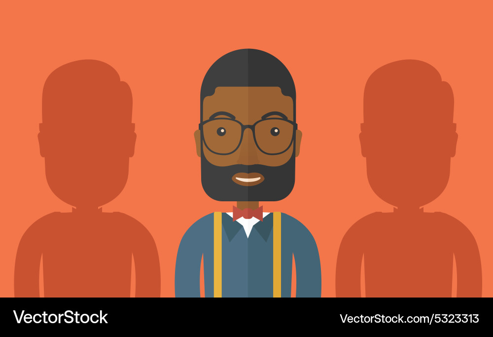 Happy businessman with his shadows Royalty Free Vector Image