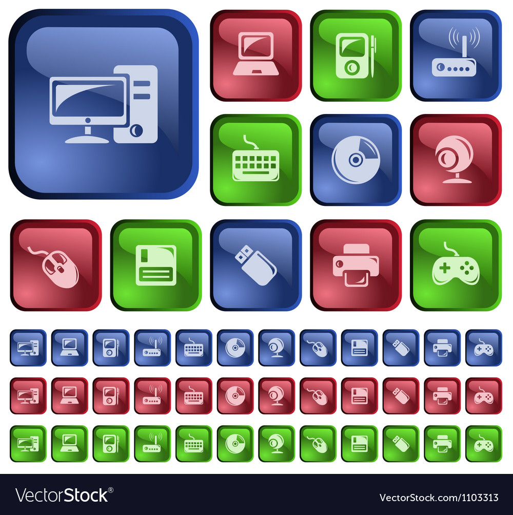 Hardware buttons Royalty Free Vector Image - VectorStock