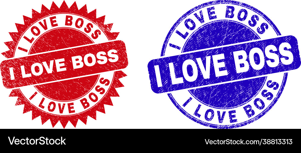 I love boss rounded and rosette watermarks Vector Image