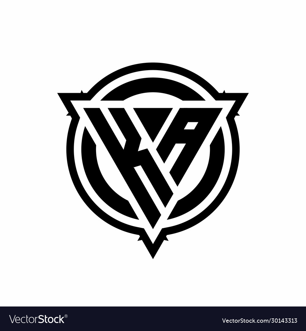 Ka logo with triangle shape and circle Royalty Free Vector