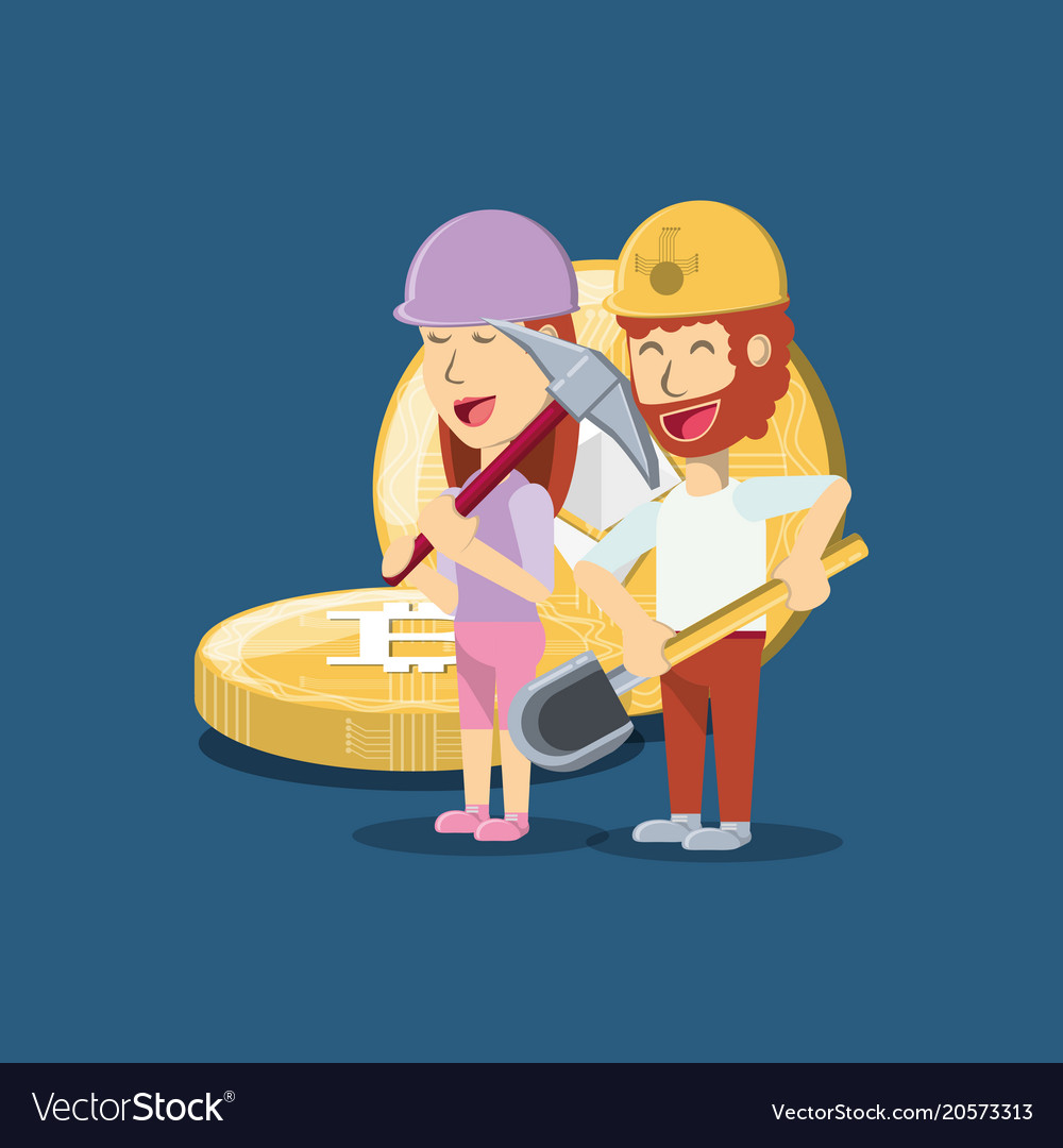 Mining cryptocurrency design Royalty Free Vector Image