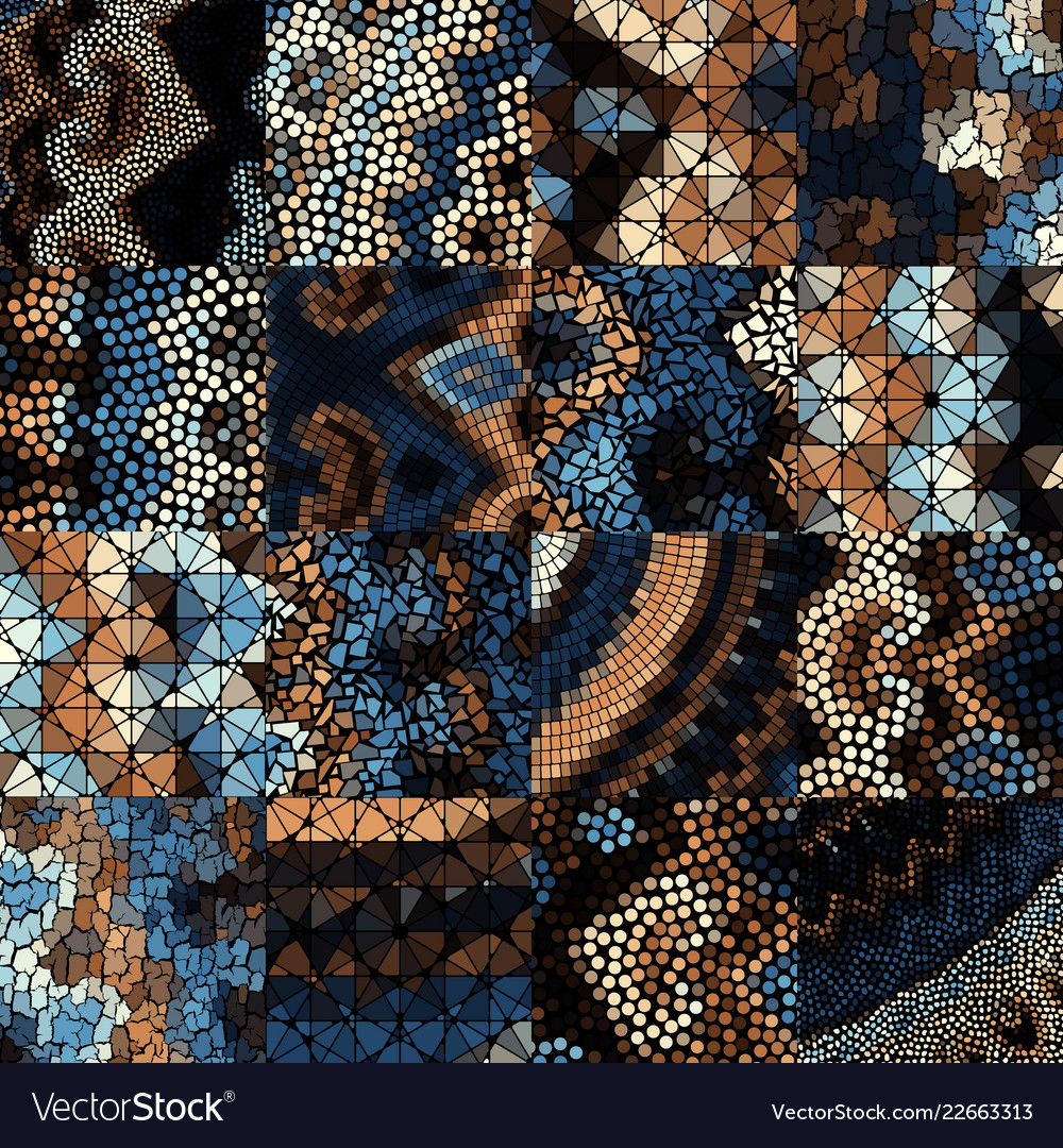 Mosaic art pattern image Royalty Free Vector Image