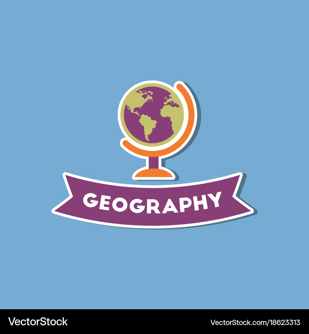 Paper sticker on stylish background geography Vector Image
