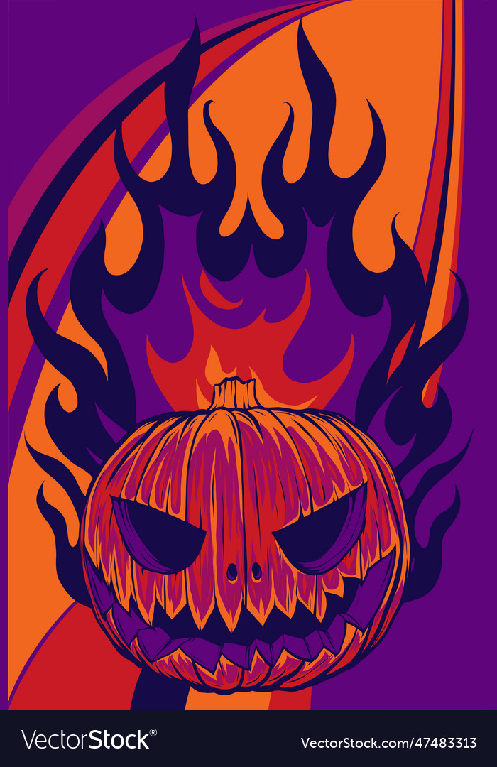 Pumpkin on colored background the happy halloween Vector Image