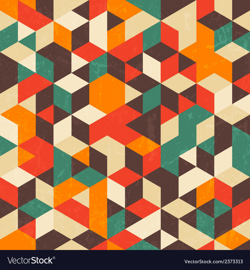 Retro geometric pattern with grunge texture Vector Image