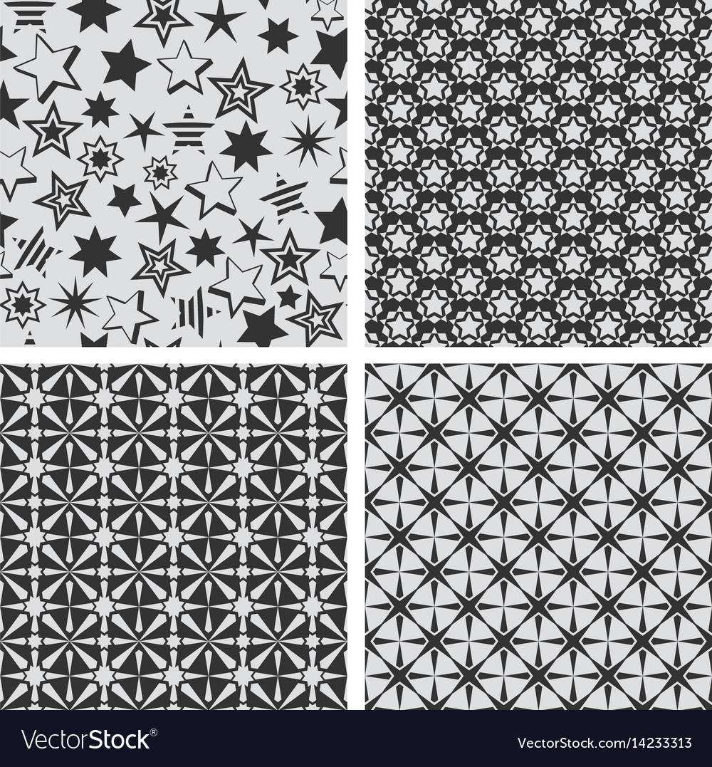 Star abstract seamless pattern texture set Vector Image