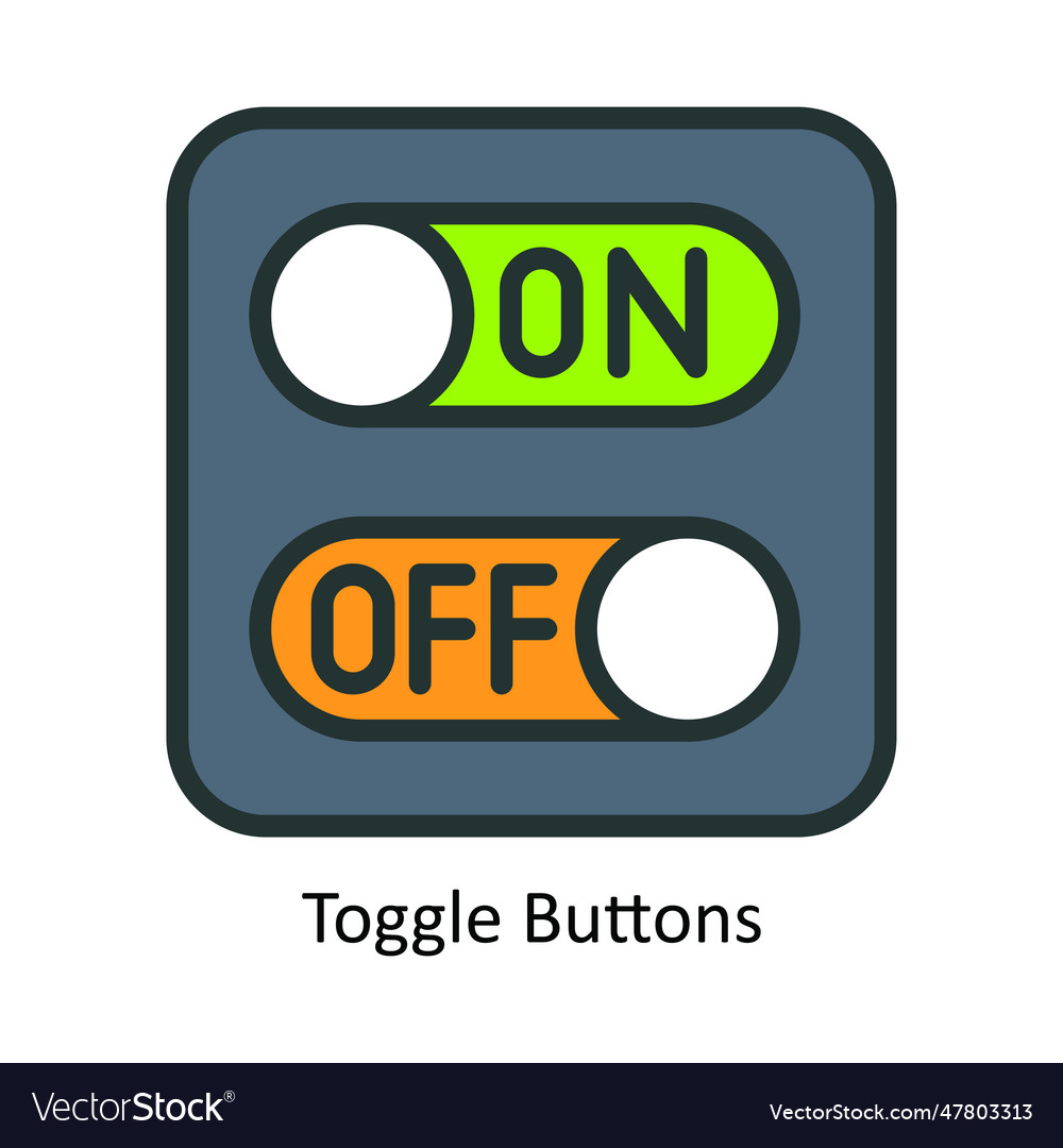 Toggle Buttons Fill Outline Icon Design Ill Vector Image 