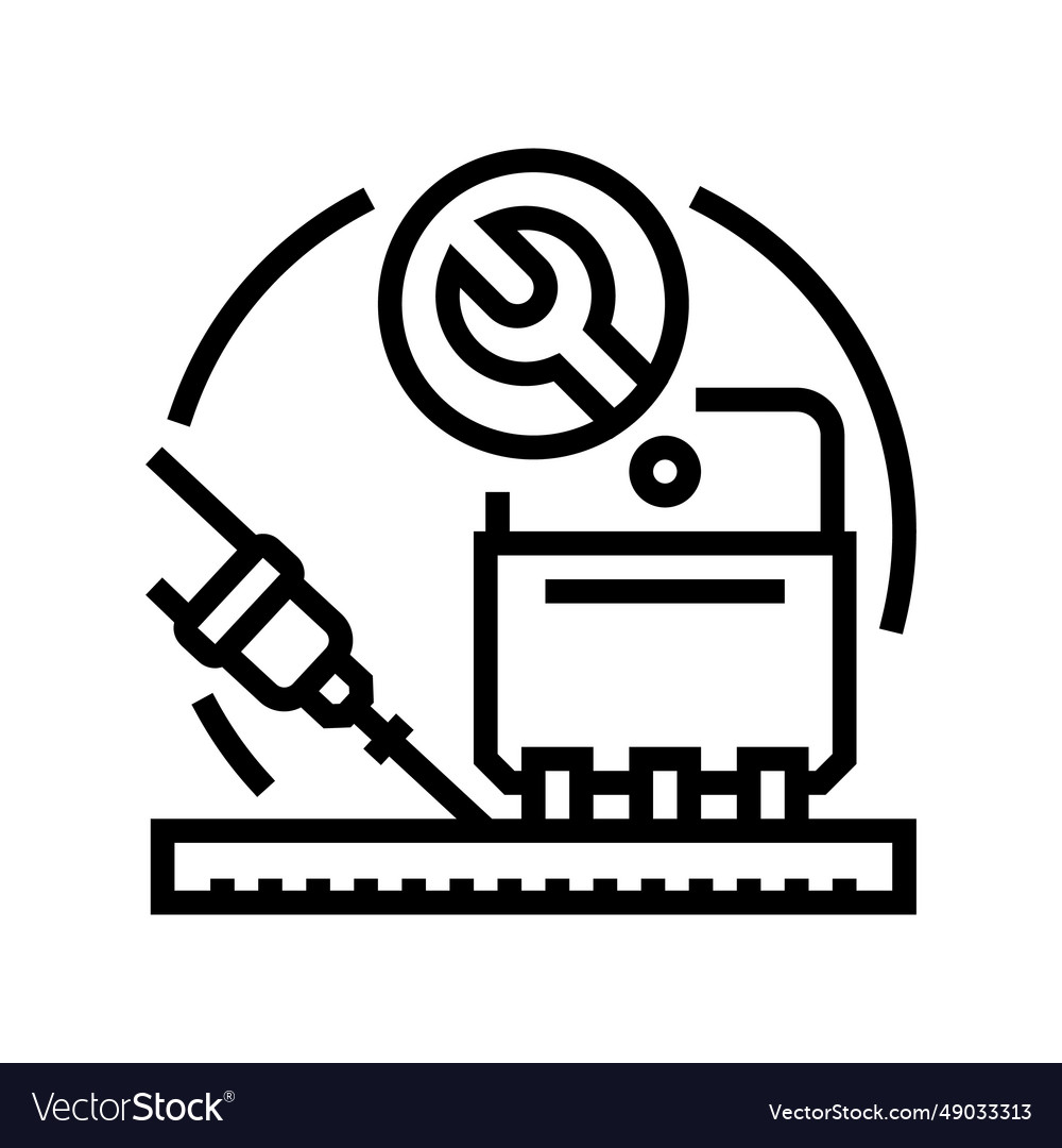 Transistor installation electronics line icon Vector Image