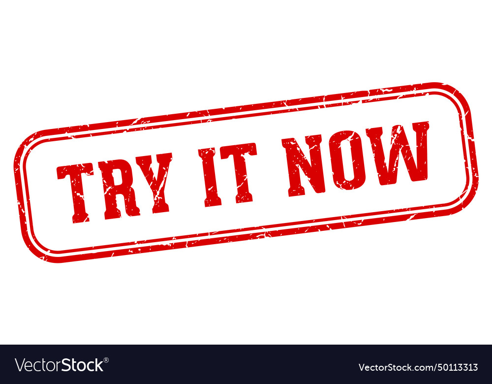 Try it now stamp try it now rectangular stamp on Vector Image