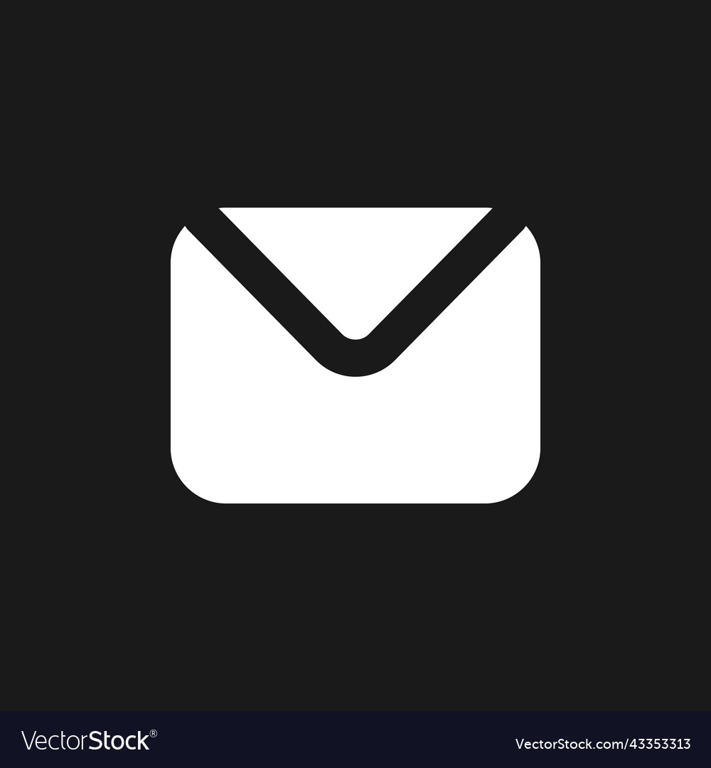 Unread message dark mode glyph ui icon Royalty Free Vector