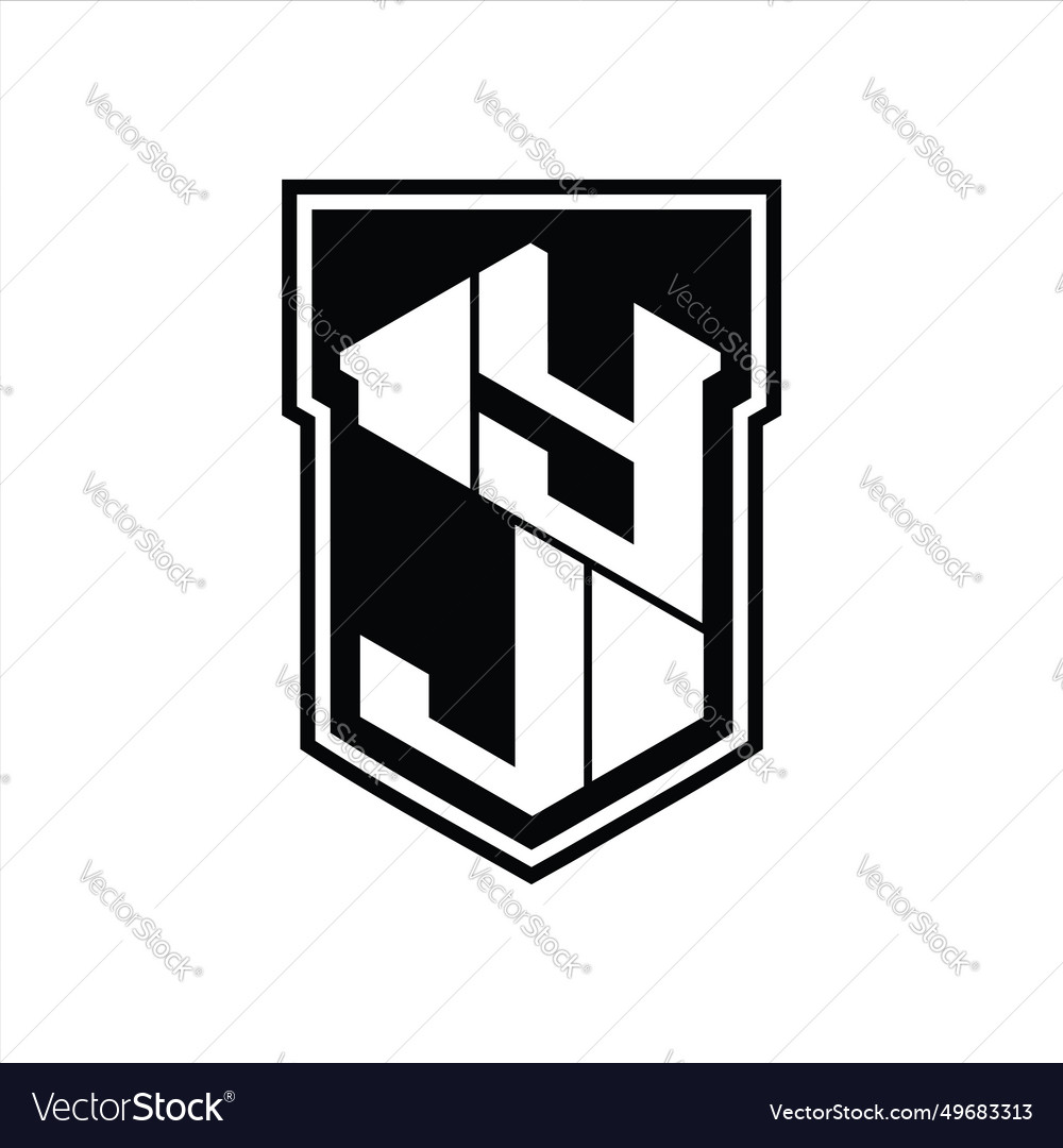 Yj logo monogram hexagon geometric up and down Vector Image
