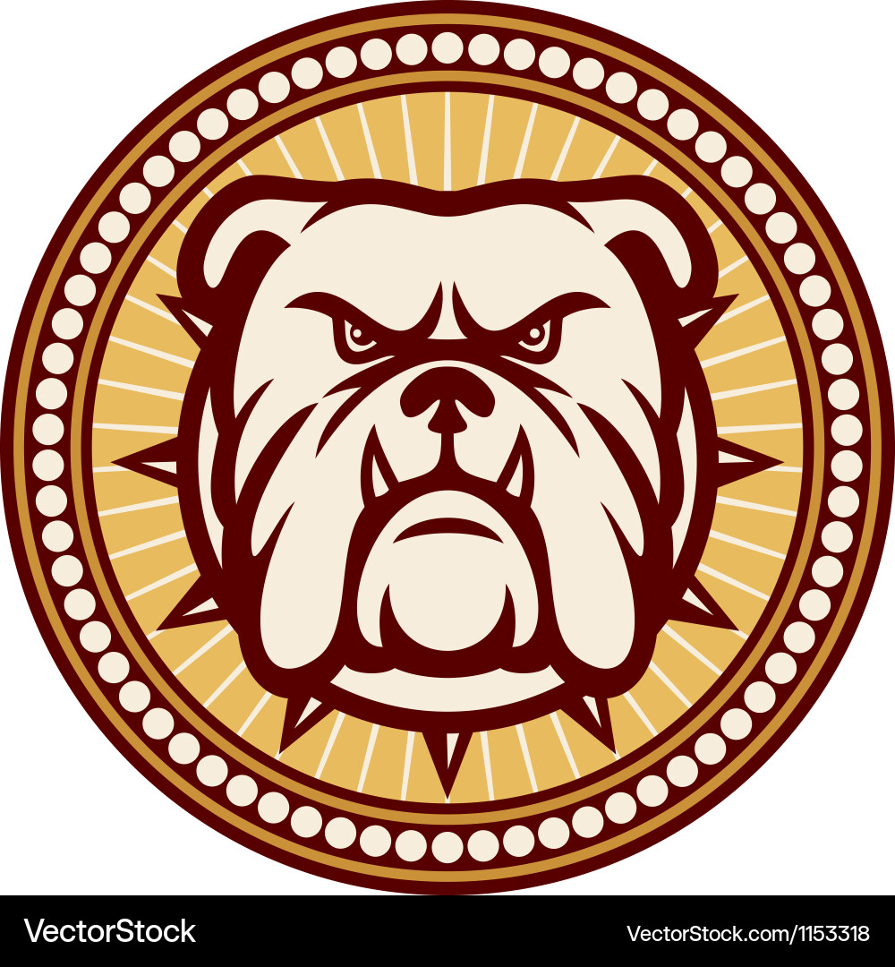 Angry bulldog head symbol Royalty Free Vector Image