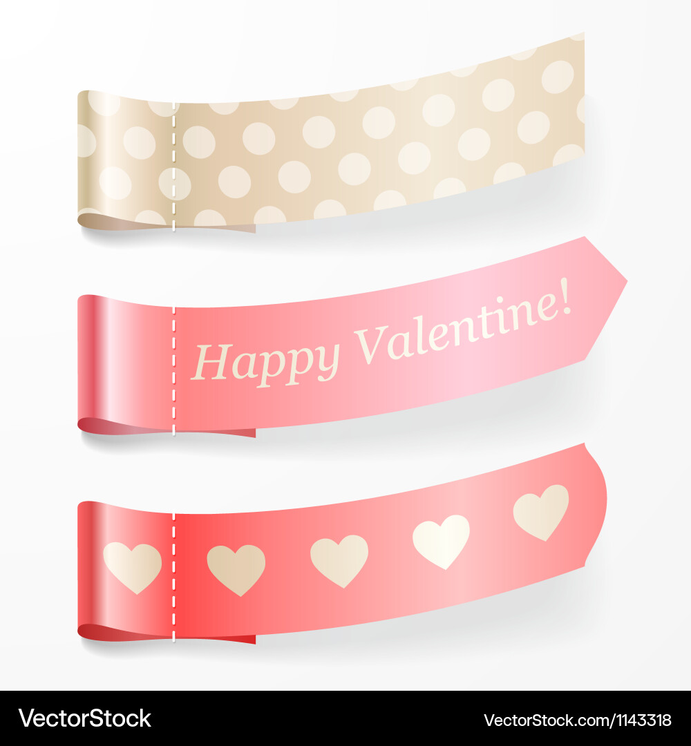 Beautiful valentine ribbons Royalty Free Vector Image