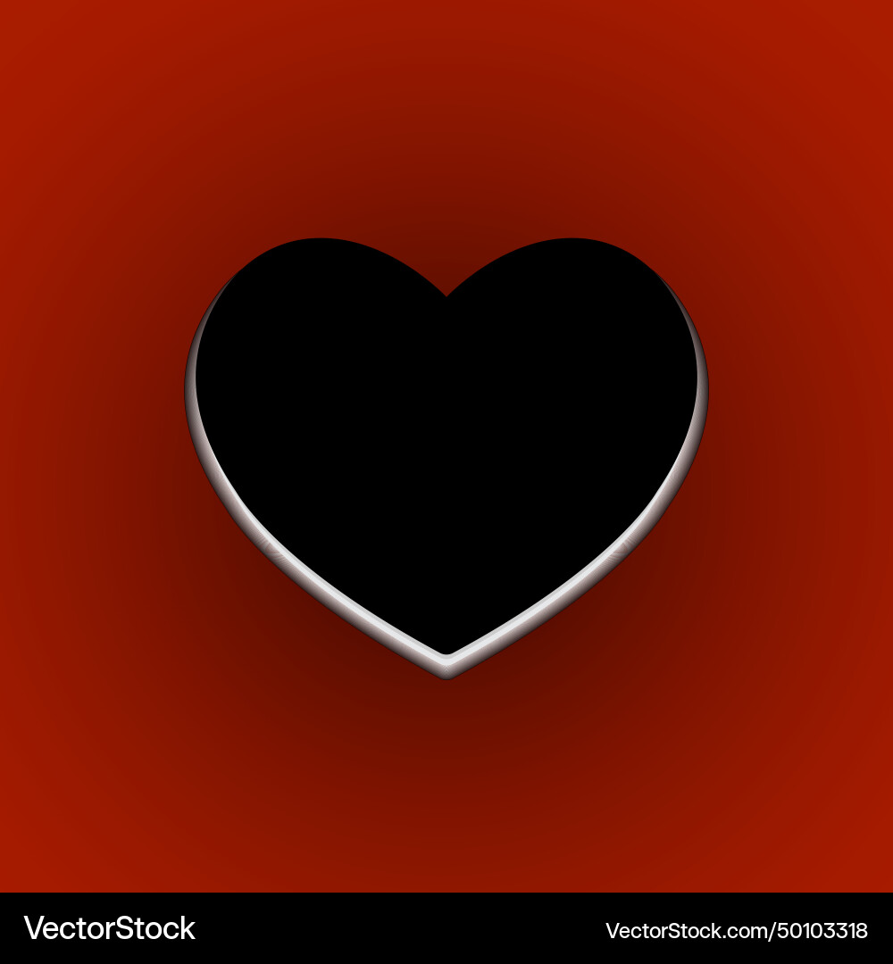 Big black heart love symbol Royalty Free Vector Image