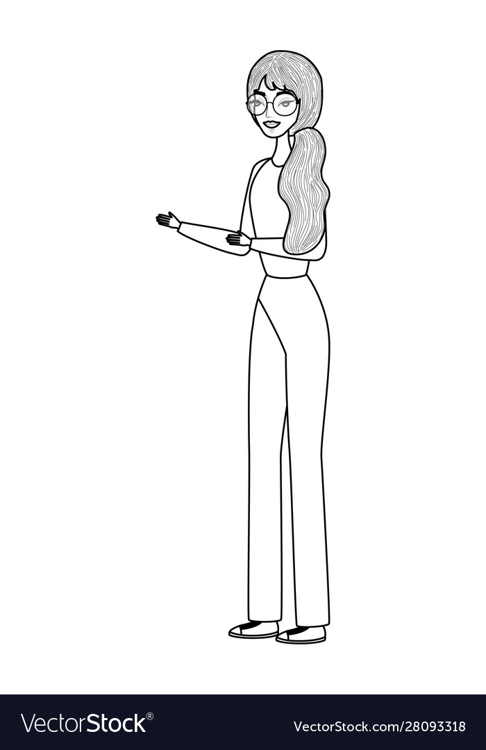 Cute Woman Cartoon Drawing Design Royalty Free Vector Image