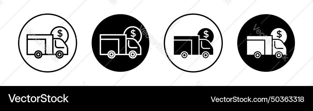 Delivery cost icon set and shipping fee Royalty Free Vector