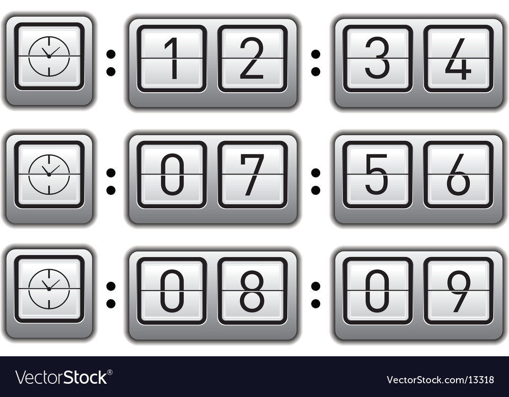 Digital flipclock display Royalty Free Vector Image