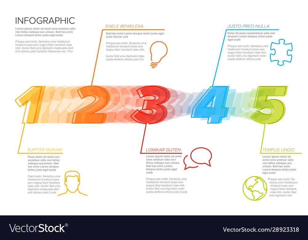 Five steps sequence template infographic Vector Image