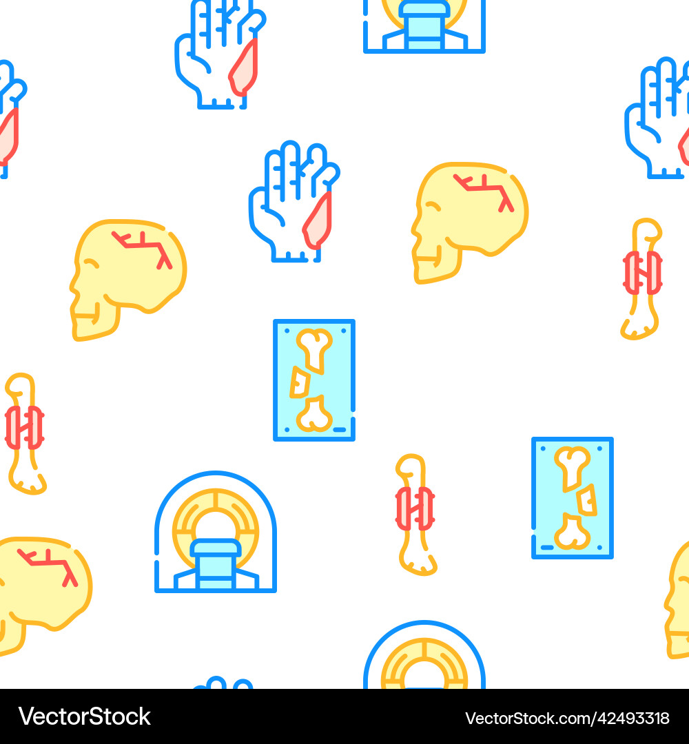 Fracture accident collection icons set isolated Vector Image