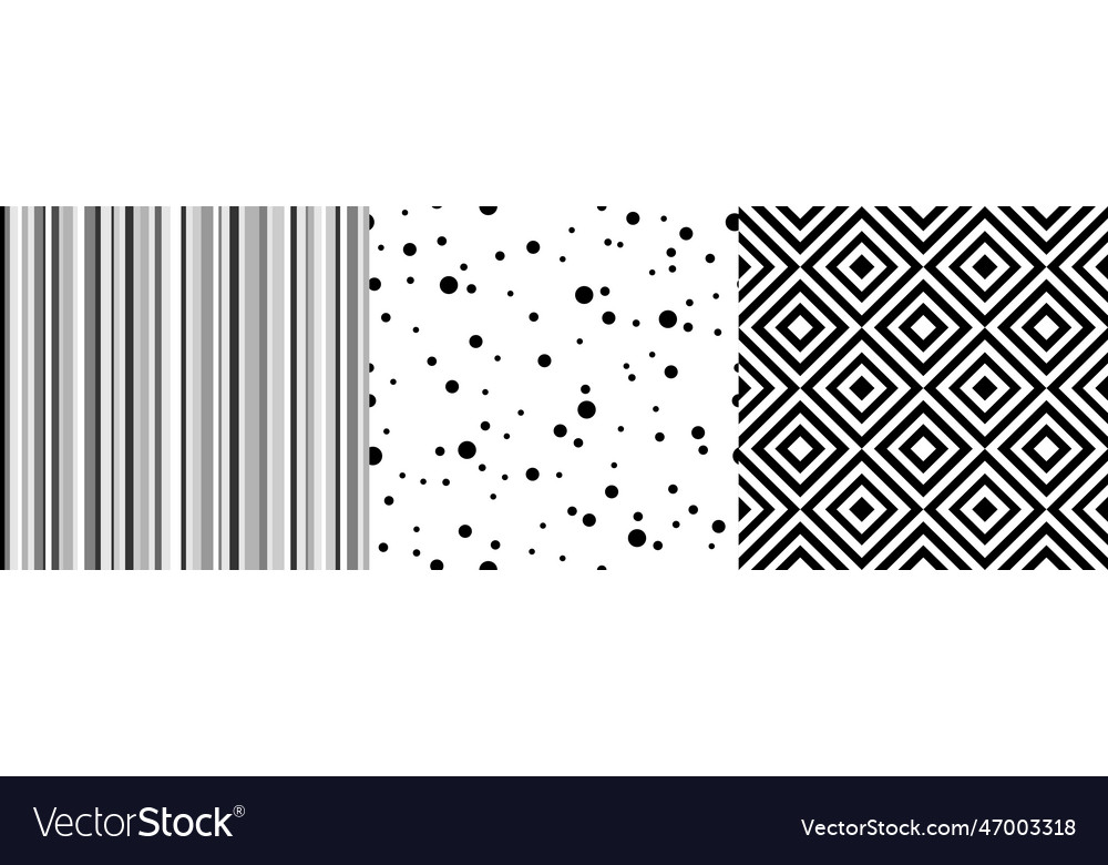Geometric pattern grayscale set Royalty Free Vector Image
