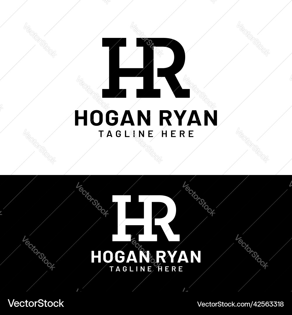 H r hr rh letter monogram logo design template Vector Image