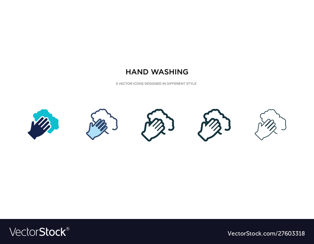 Hand washing icon in different style two colored Vector Image
