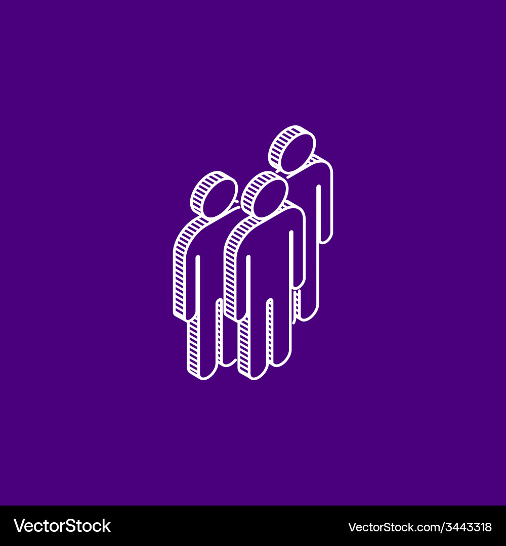 Isometric icon of people group Royalty Free Vector Image