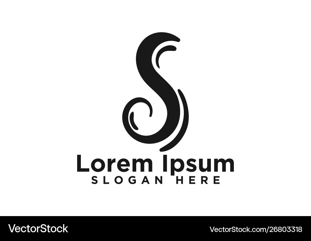 Letter s musical instrument logo design Royalty Free Vector