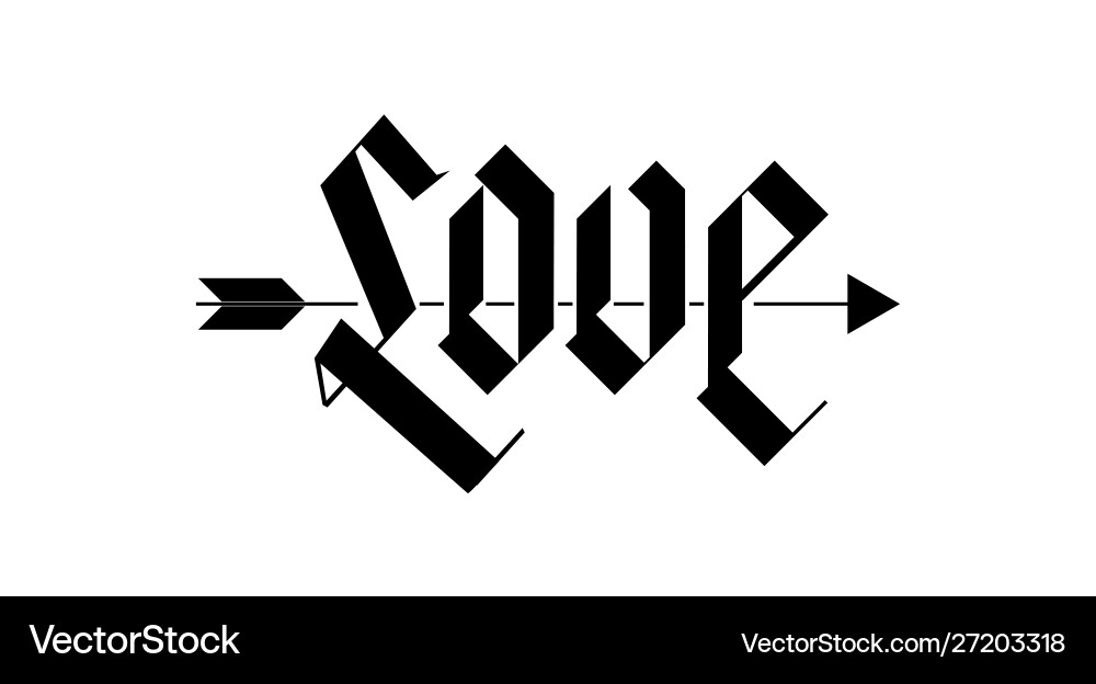 Love lettering in gothic style Royalty Free Vector Image