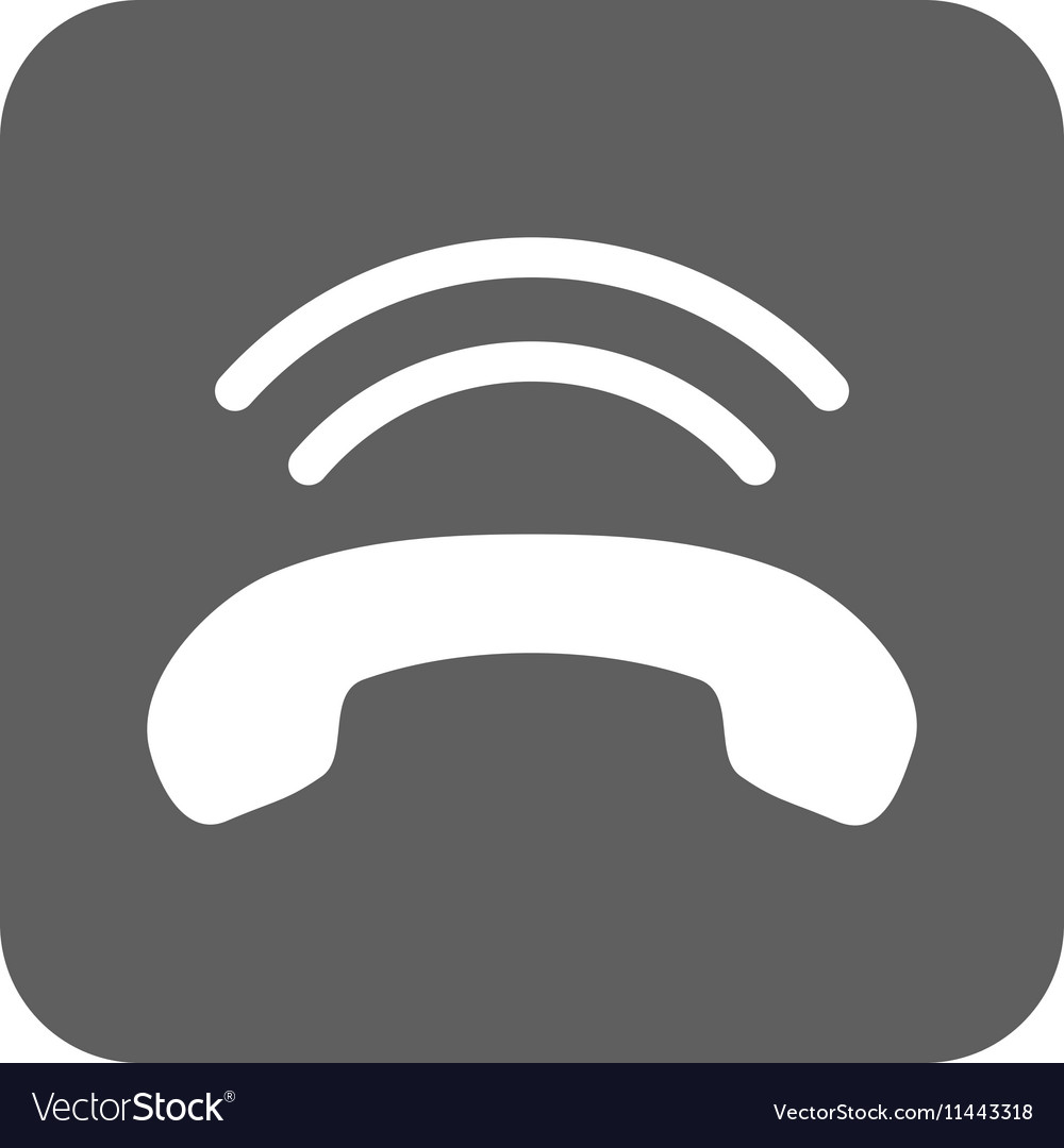 Phone ring flat squared icon Royalty Free Vector Image