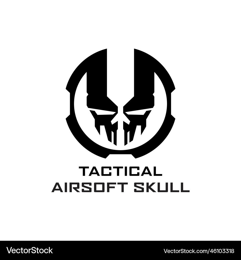 Skull logo icon airsoft logo design Royalty Free Vector