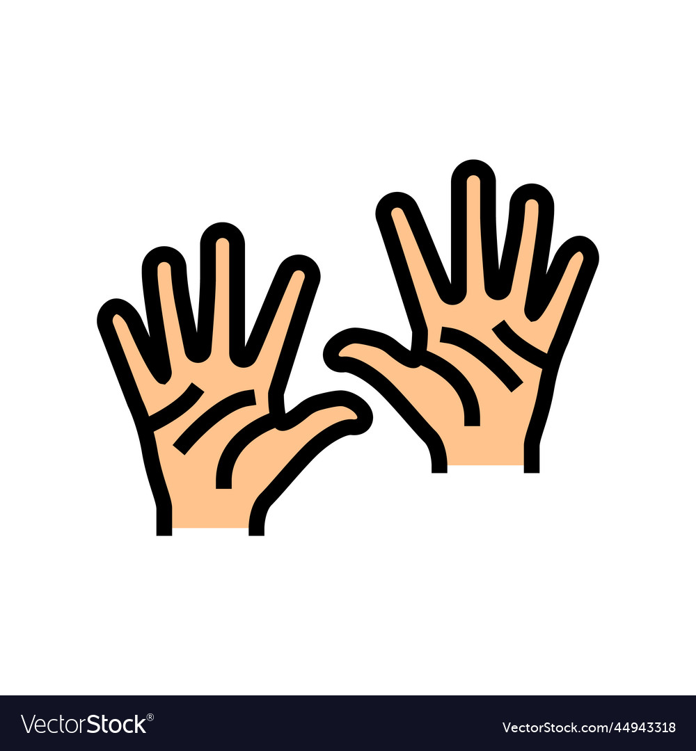 Ten number hand gesture color icon Royalty Free Vector Image
